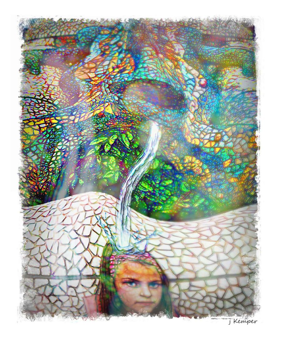 - die Wasser-Prinzessin im Parc Güell - Foto & Bild | kinder, fotomontage, fantasy mystery ...