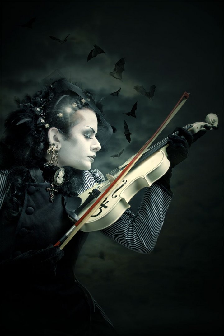 Die weiße Geige Foto & Bild | mystik,gothic, gothic-portraits, szene ...