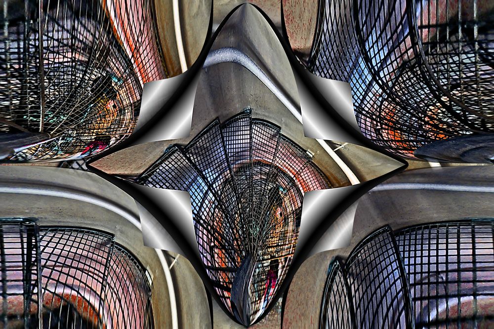 Donnerstag mit Durchblick - Variation vom Durchblick in das Treppenhaus und die Wendeltreppe ...