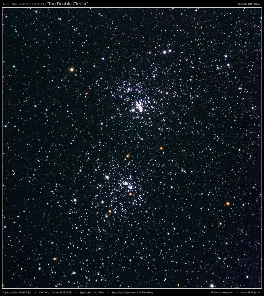 Doppelsternhaufen im Perseus (NGC 869 & NGC 884) Foto & Bild ...