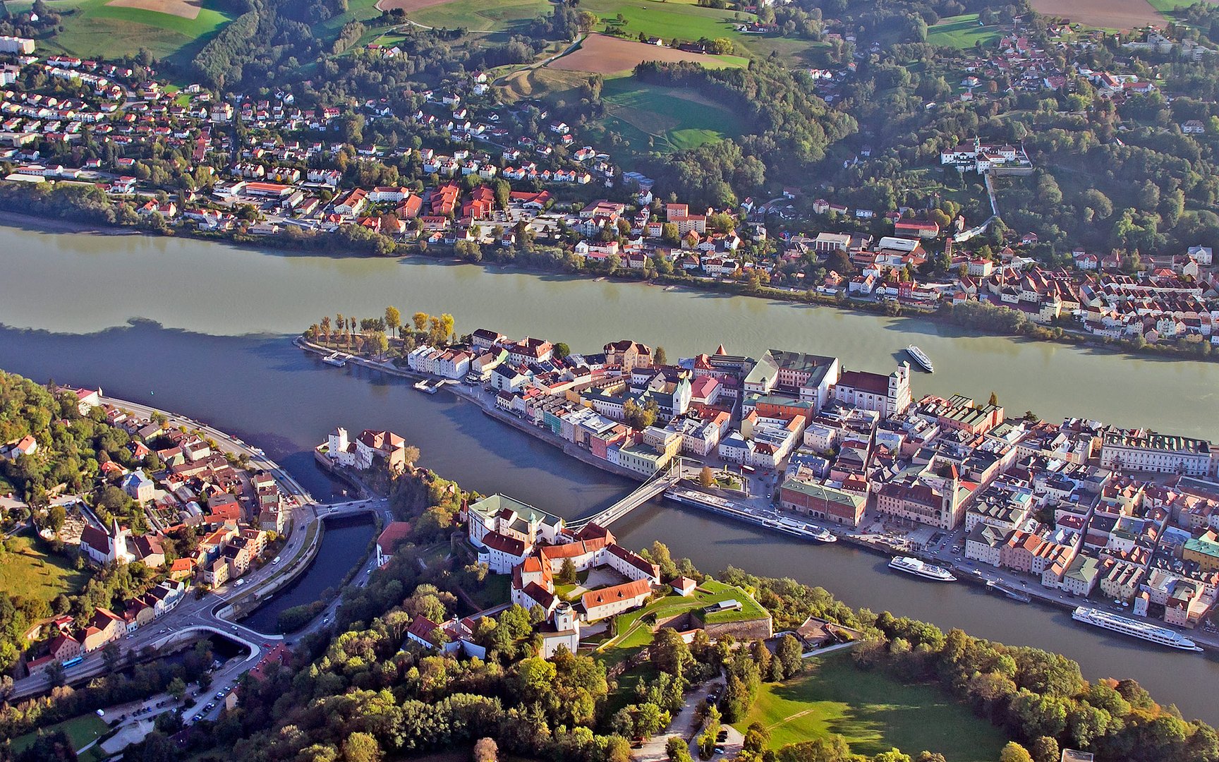 Dreiflüssestadt Passau Foto And Bild Landschaft Luftaufnahmen Cities