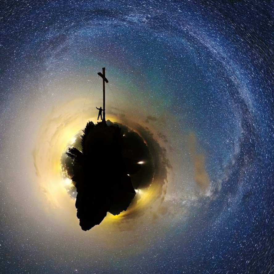 Eine Reise, auf der Licht(verschutzen)-Erdkugel, durch die Galaxis Foto ...