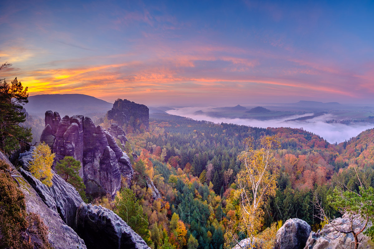 Elbsandstein Foto & Bild | jahreszeiten, herbst, wald Bilder auf ...