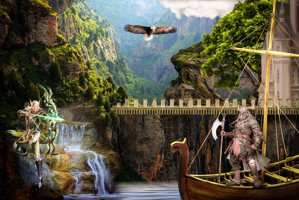 elf vs wikinger Foto & Bild | fotomontage, fantasy mystery, composing Bilder auf fotocommunity
