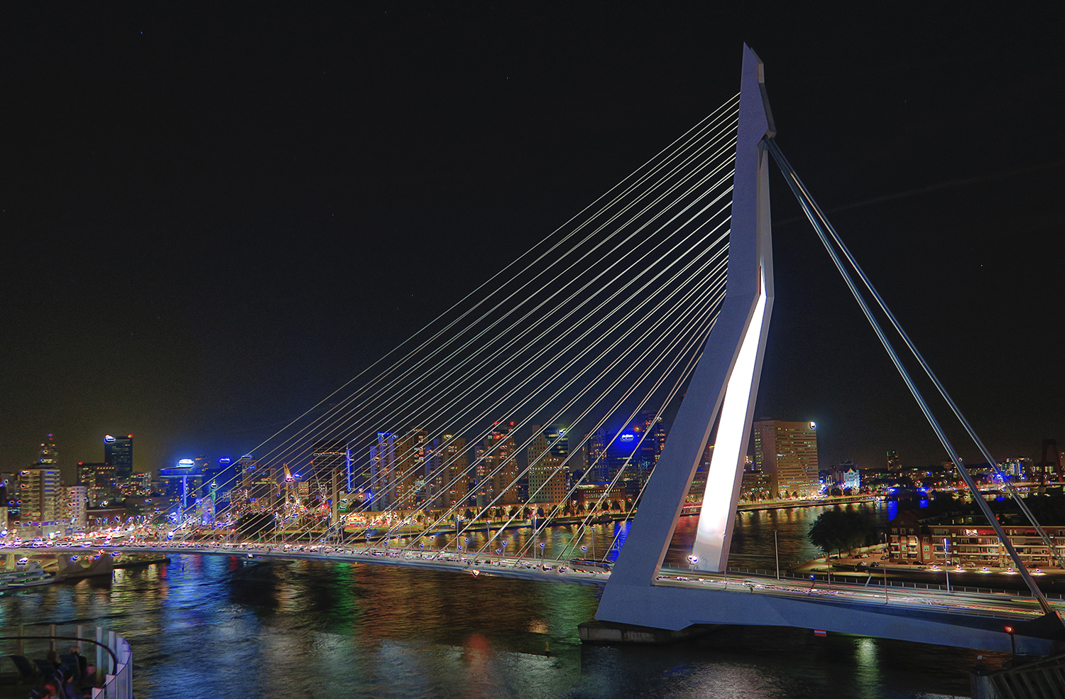 Erasmusbrug in Rotterdam Foto & Bild | world, nacht, architektur Bilder ...