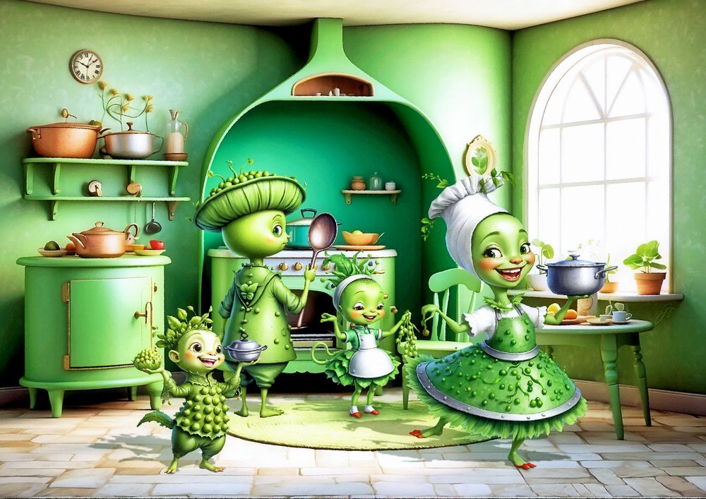 Erbsenküche Foto & Bild | ki-generierte bilder, ki - montagen, ki - fantastisches Bilder auf ...