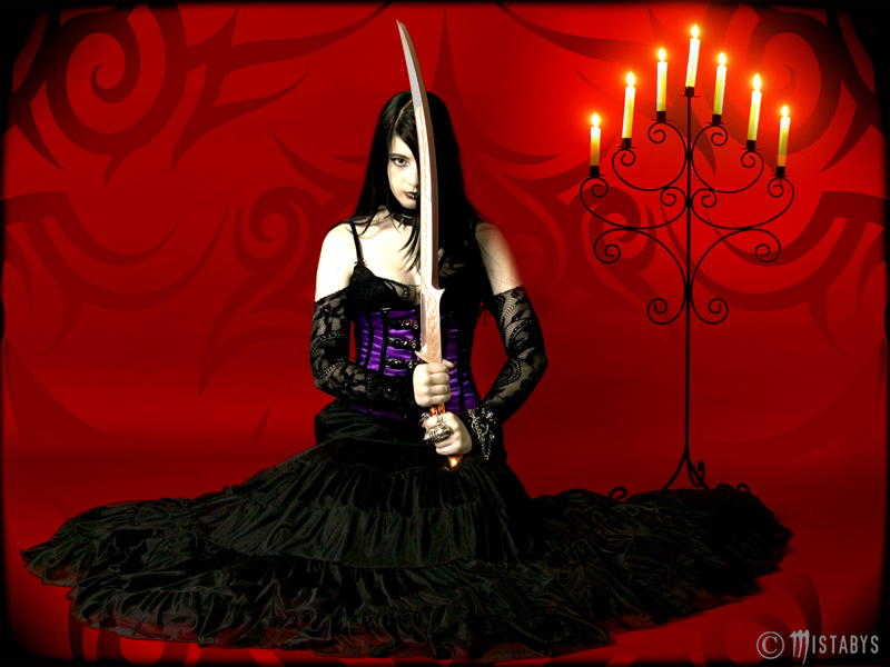 evil lady: goth girl with sword wallpaper Foto & Bild | mystik,gothic ...