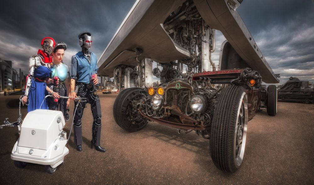 familienkutsche Foto & Bild | fotomontage, ki-generierte bilder, ki - montagen Bilder auf ...