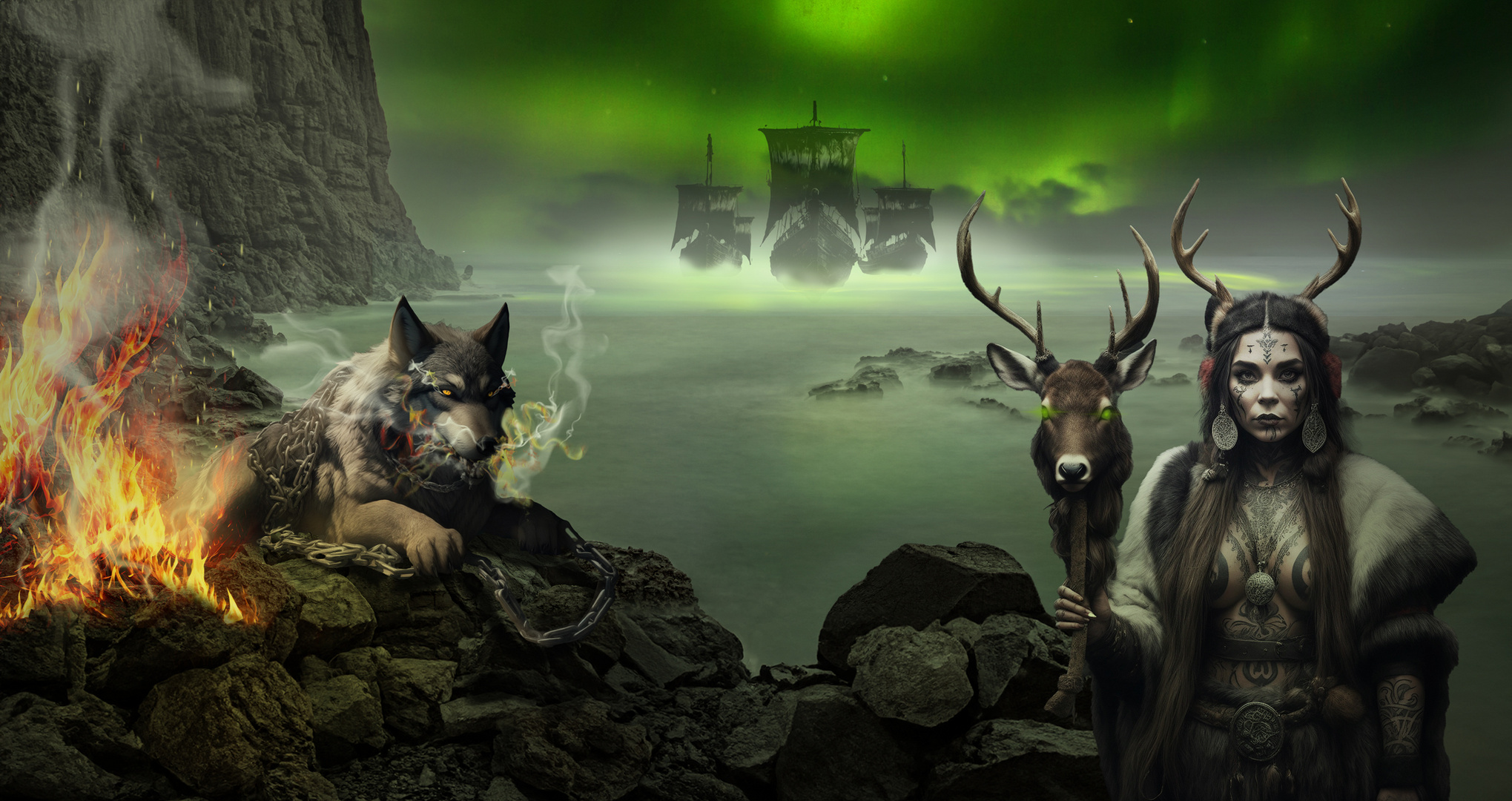 Fenrisúlfr Foto & Bild | fotomontage, fantasy mystery, composing Bilder auf fotocommunity