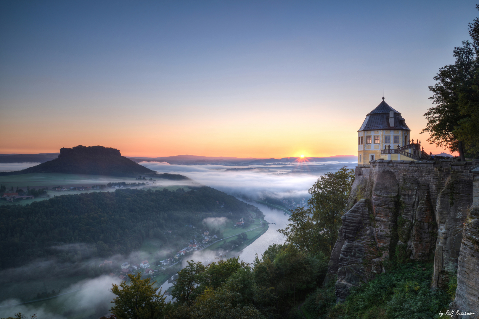 Festung Königstein am Morgen Foto & Bild | deutschland, europe, sachsen ...