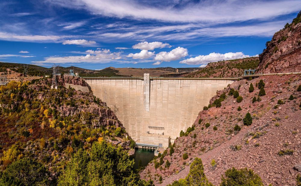 Flaming Gorge Dam, Utah, USA Foto & Bild | himmel, herbst, landschaft ...