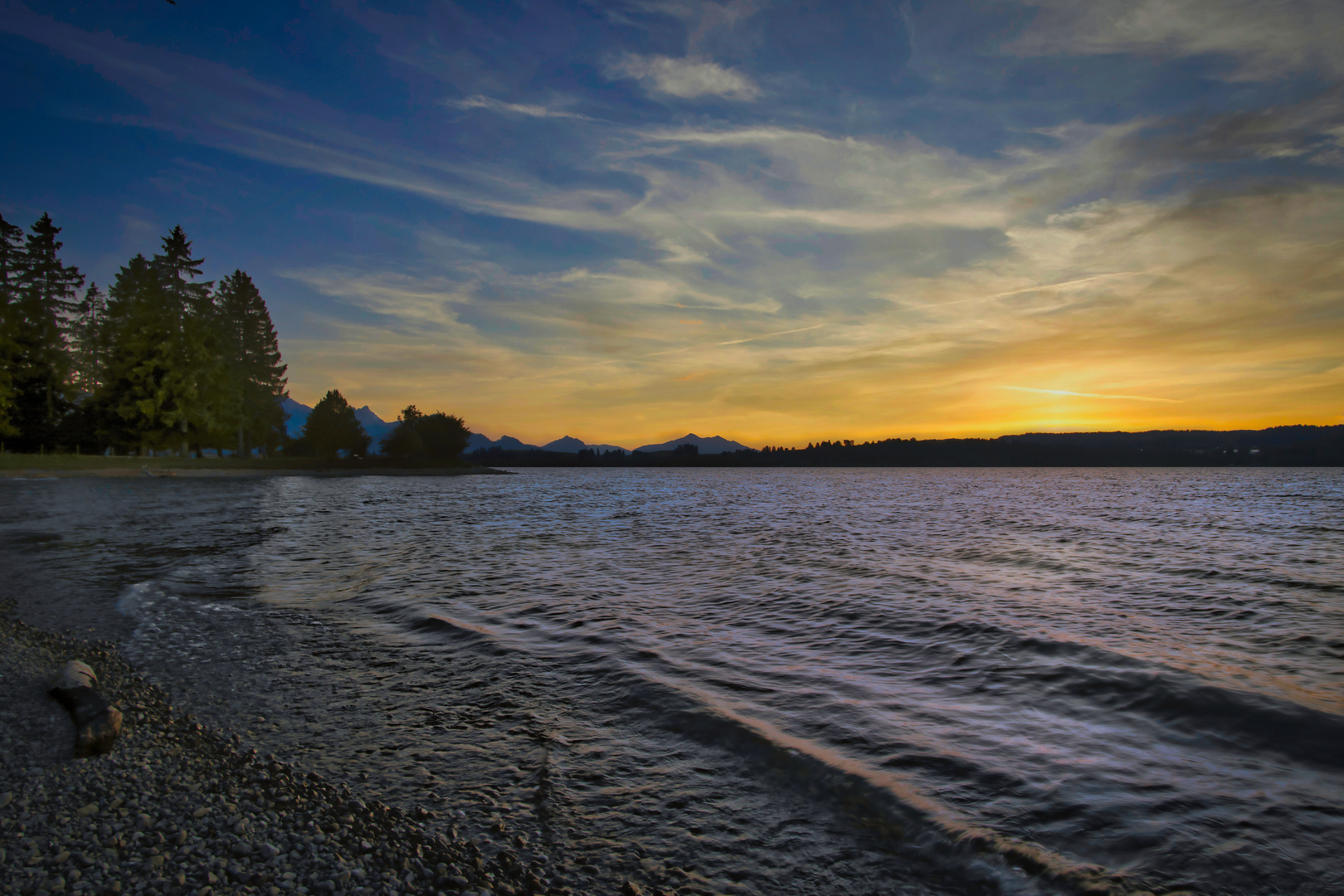 Forggensee Abendstimmung Foto & Bild | landschaft, bach, fluss & see ...