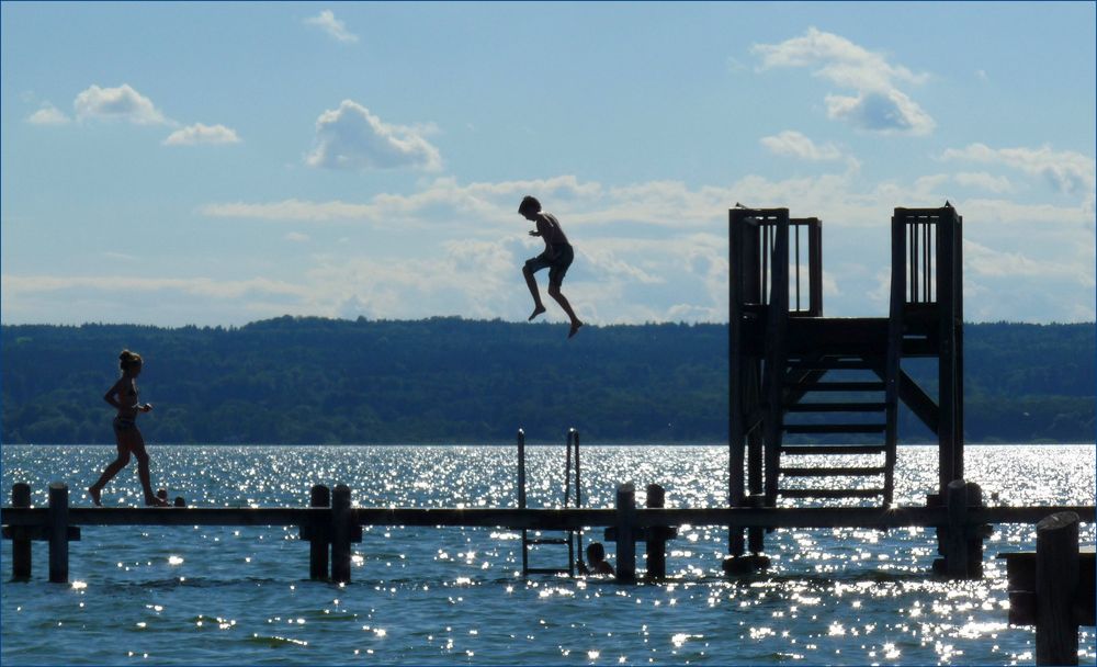 freudensprung Foto & Bild | jugendliche, outdoor, ammersee Bilder auf ...