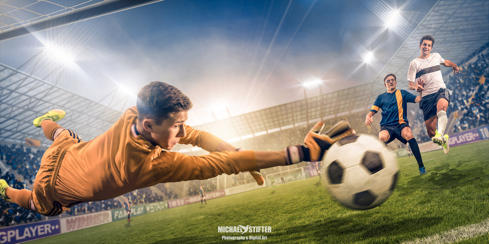 Fussball - Sturm auf's Tor Foto & Bild | fotomontage, fußball ...