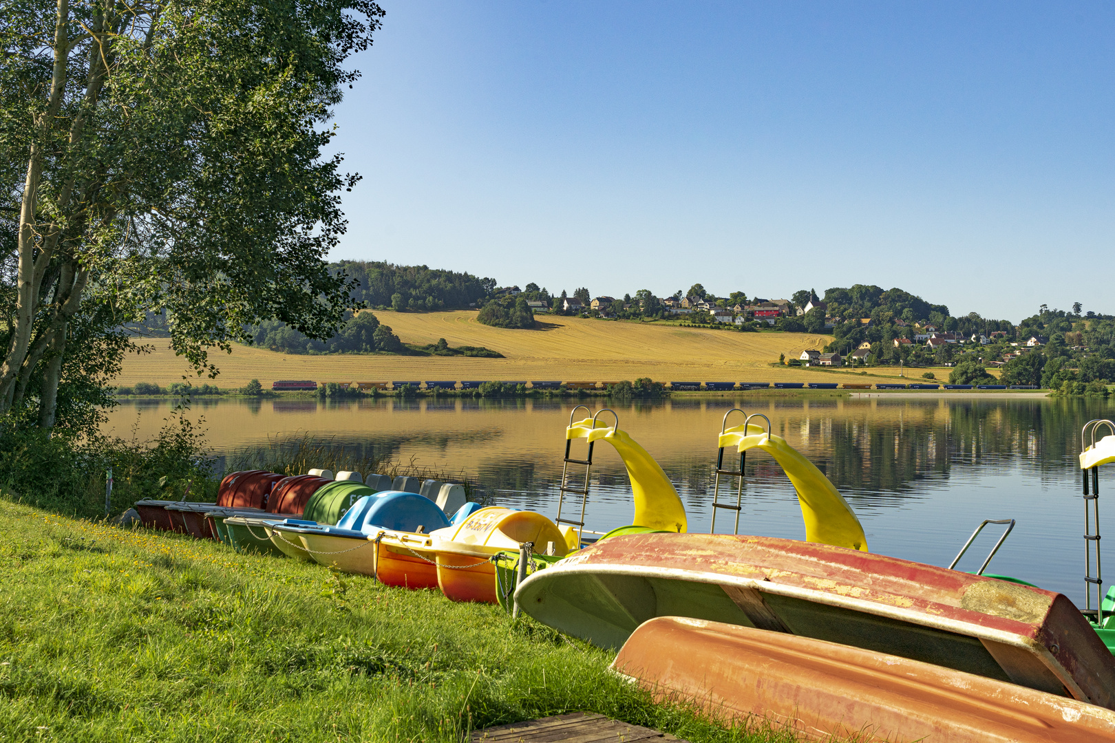 Getreidezug an der Talsperre Pirk Foto & Bild | fotos, spezial, sommer ...