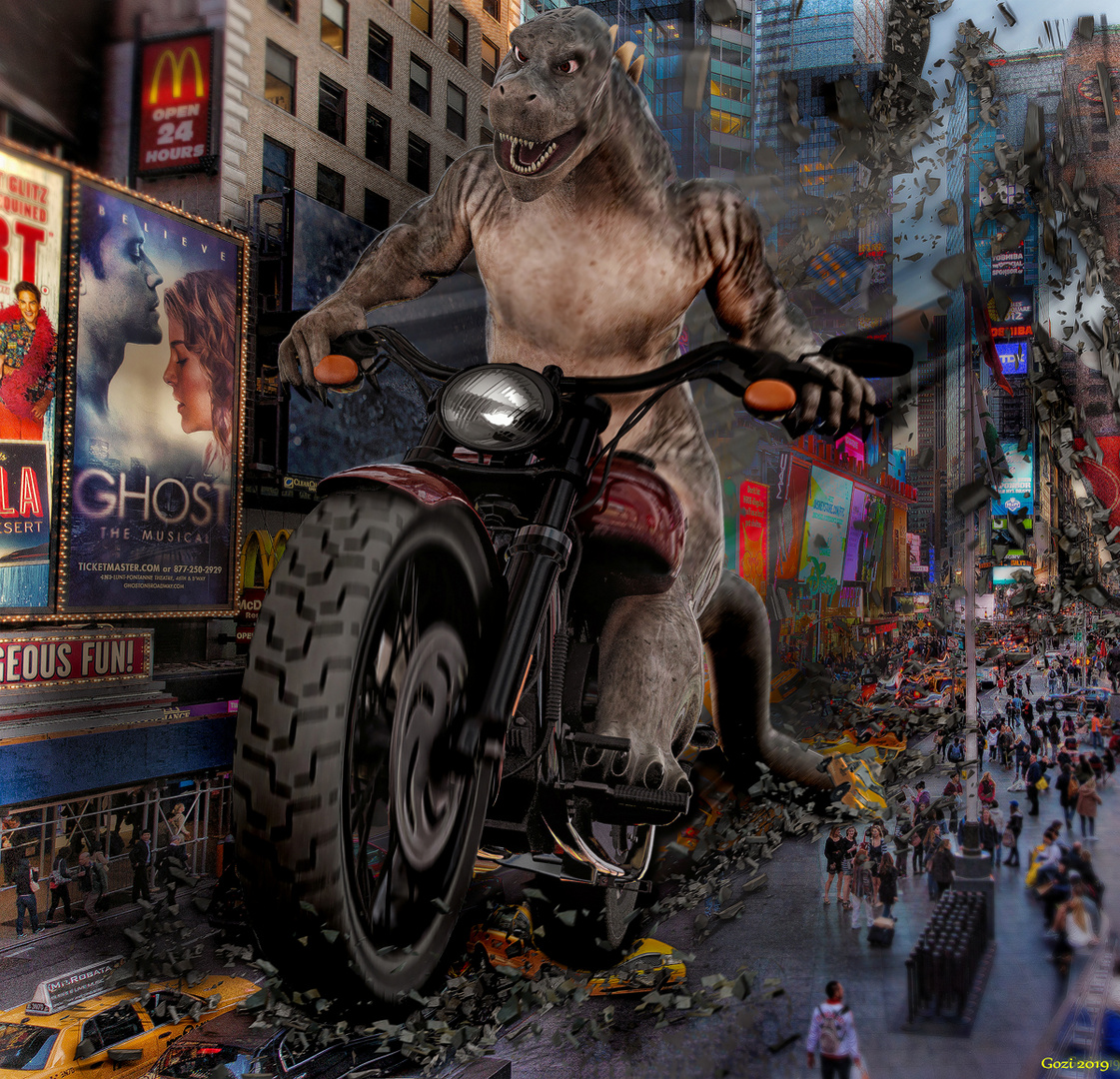 -Godzi in New York- Foto & Bild | fotomontage, digiart- challenge, 146 ...
