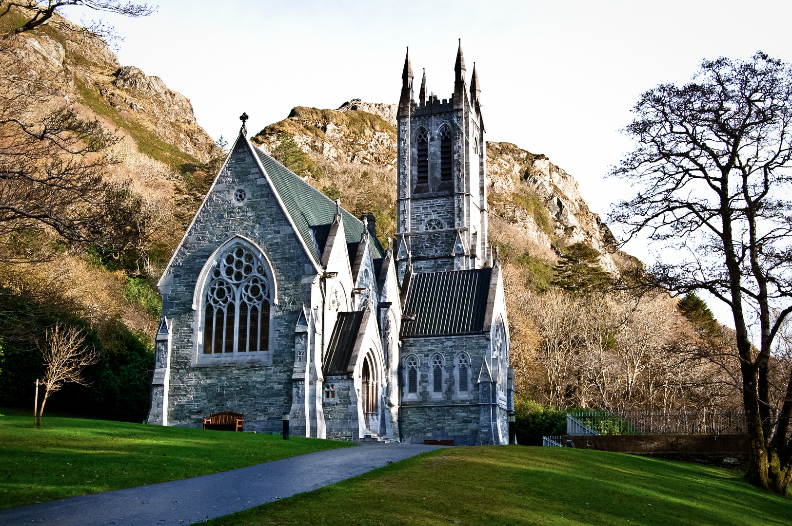 Gothic Church at Kylemore Abbey Connemara Foto & Bild | europe, united ...