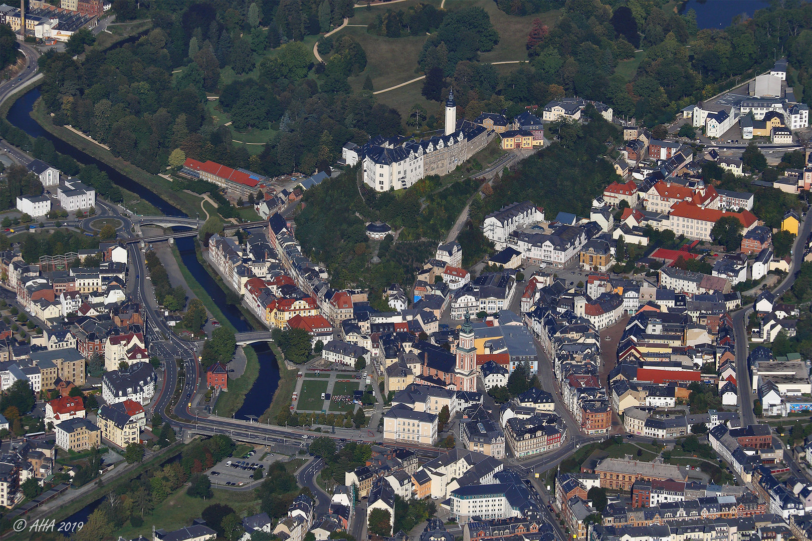 Greiz von oben Foto & Bild | world, deutschland, thüringen Bilder auf ...