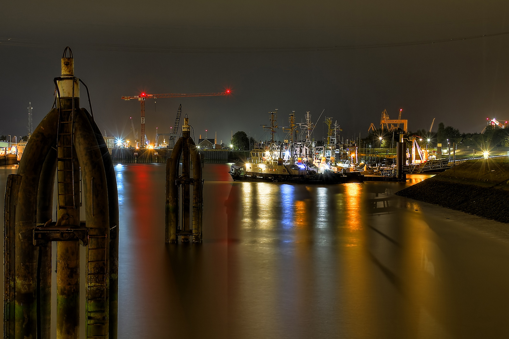 Hafen Emden Foto & Bild | industrie und technik, industrie nachts ...