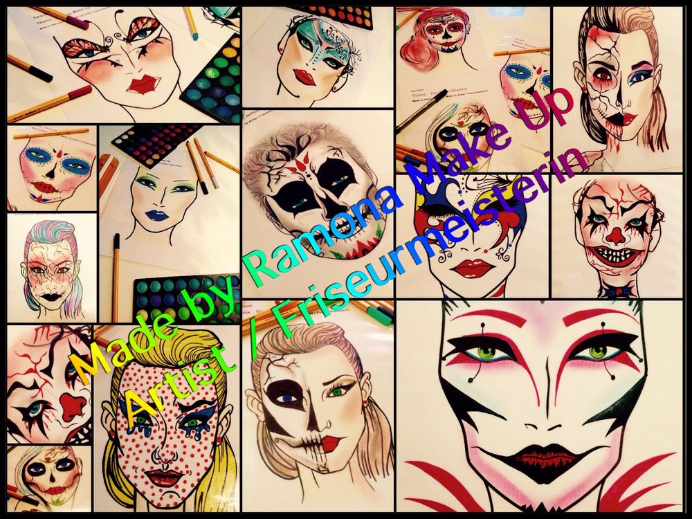 Halloween Face Chart (eigene Zeichnungen) Foto & Bild | erwachsene ...