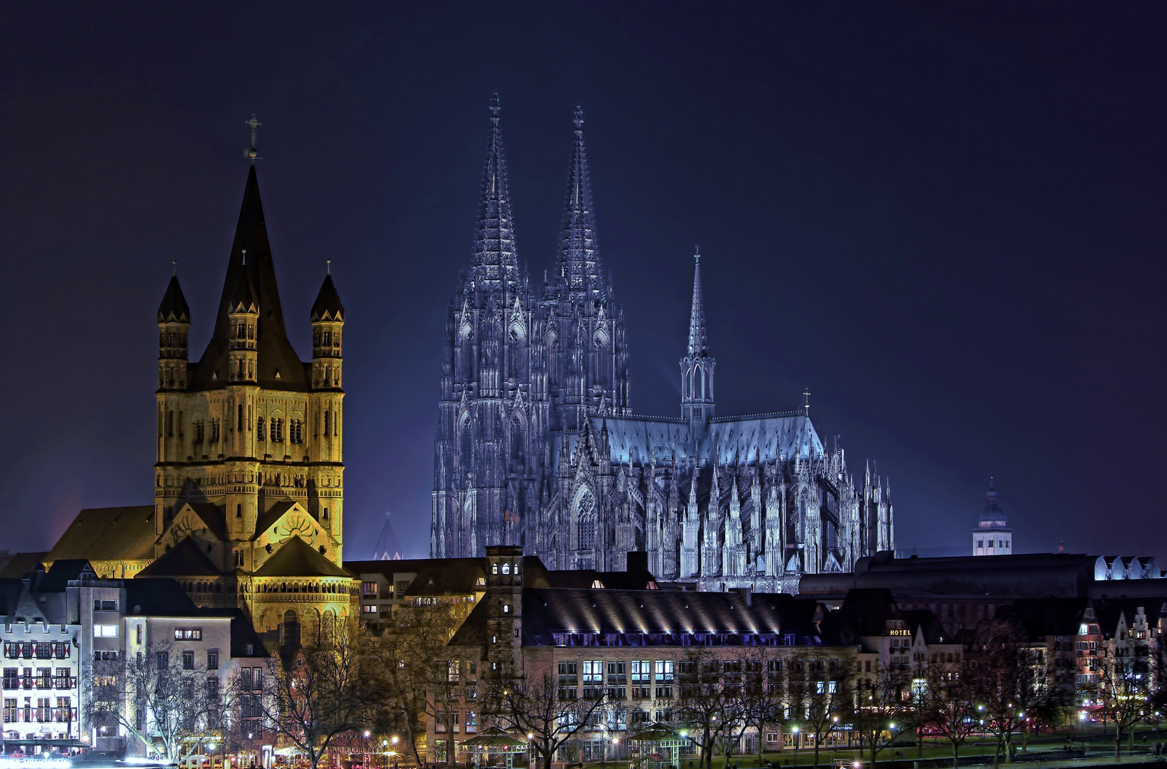 HDR Kölner Dom Foto & Bild | architektur, architektur bei nacht, motive ...