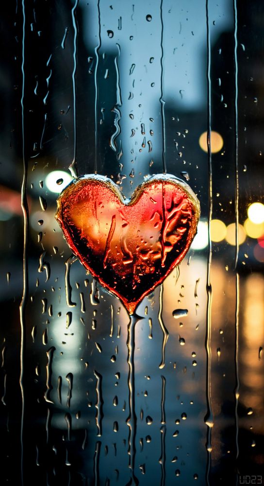 Herz im Regen Foto & Bild | ki-generierte bilder, ki-montagen, composing Bilder auf fotocommunity