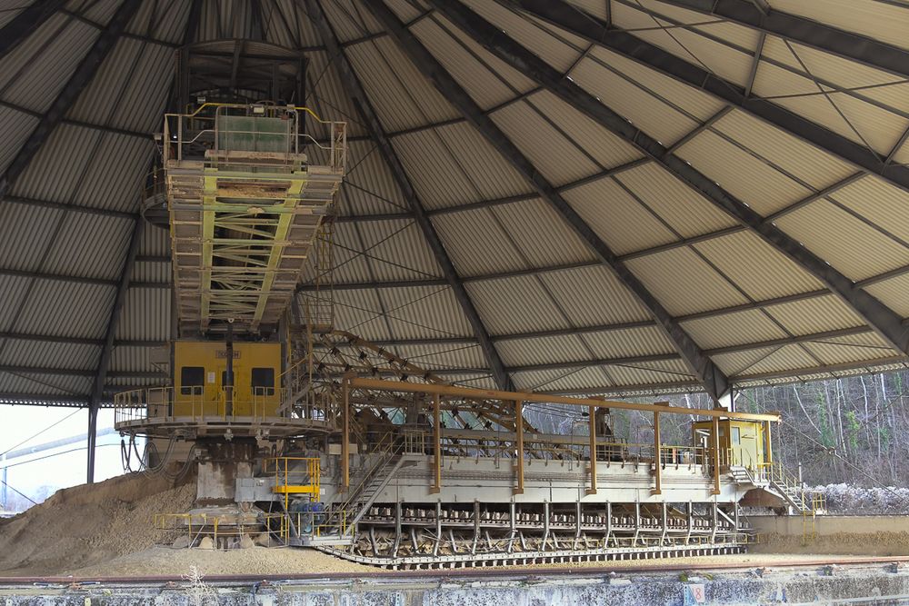 Hier fand das Mischen von Mergel statt- ENCI Maastricht (NL) Foto ...