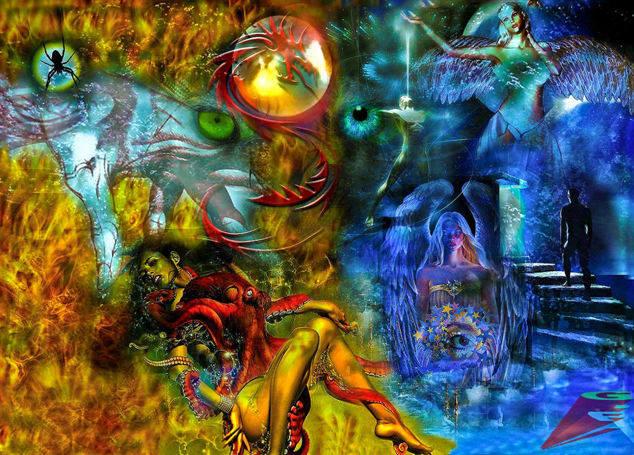 Himmel oder Hölle Foto & Bild | fotomontage, fantasy mystery, schamane Bilder auf fotocommunity