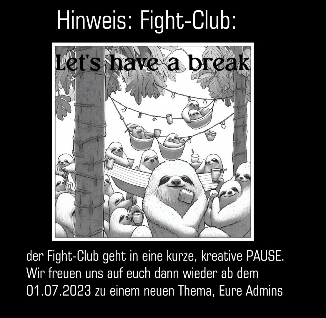 Hinweis Fight-Club: kurze kreative Pause Foto & Bild | fight club ...