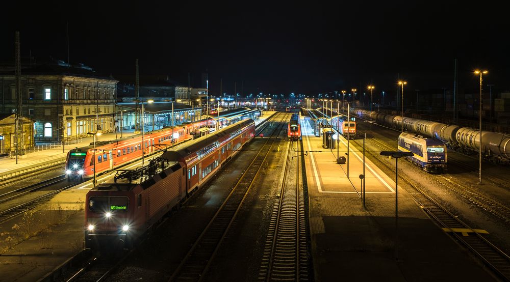 Hof Hbf am 29.12.15 abends Foto & Bild | sonstiges, nachtaufnahmen ...