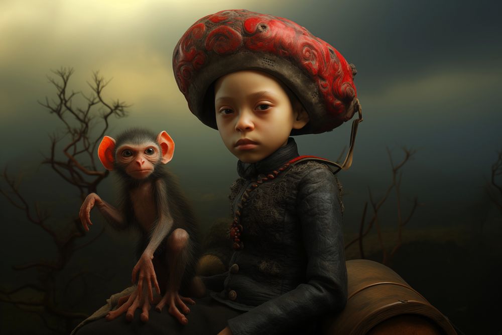 holding his best friend Foto & Bild | ki-generierte bilder, ki - menschen, ki - portraits Bilder ...