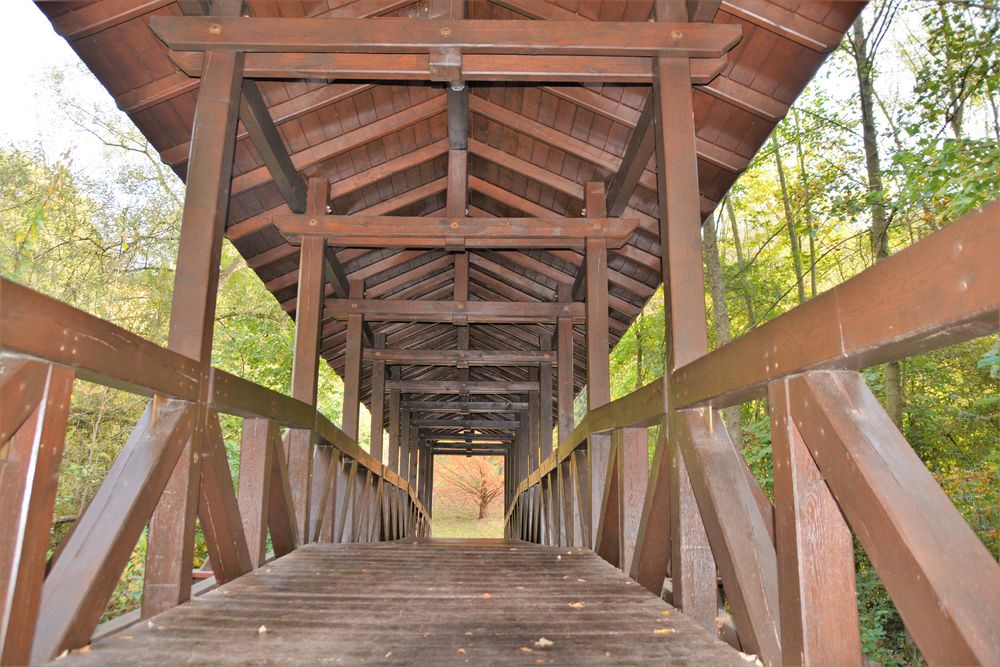 Holzbrücke zur Burg Kerben, Illingen, Saarland Foto & Bild ...