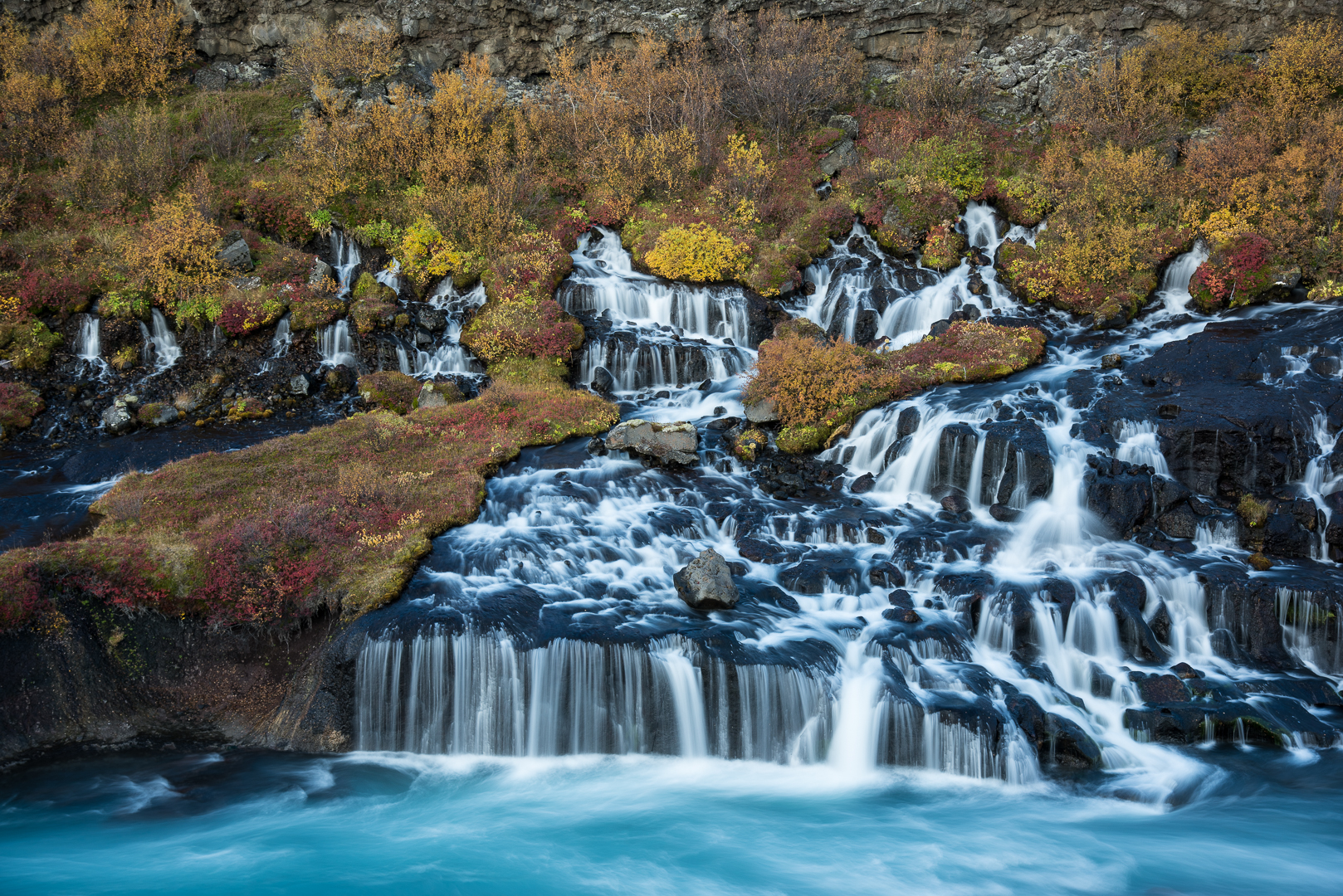 hraunfossar Foto & Bild | natur, herbst, langzeitbelichtung Bilder auf ...