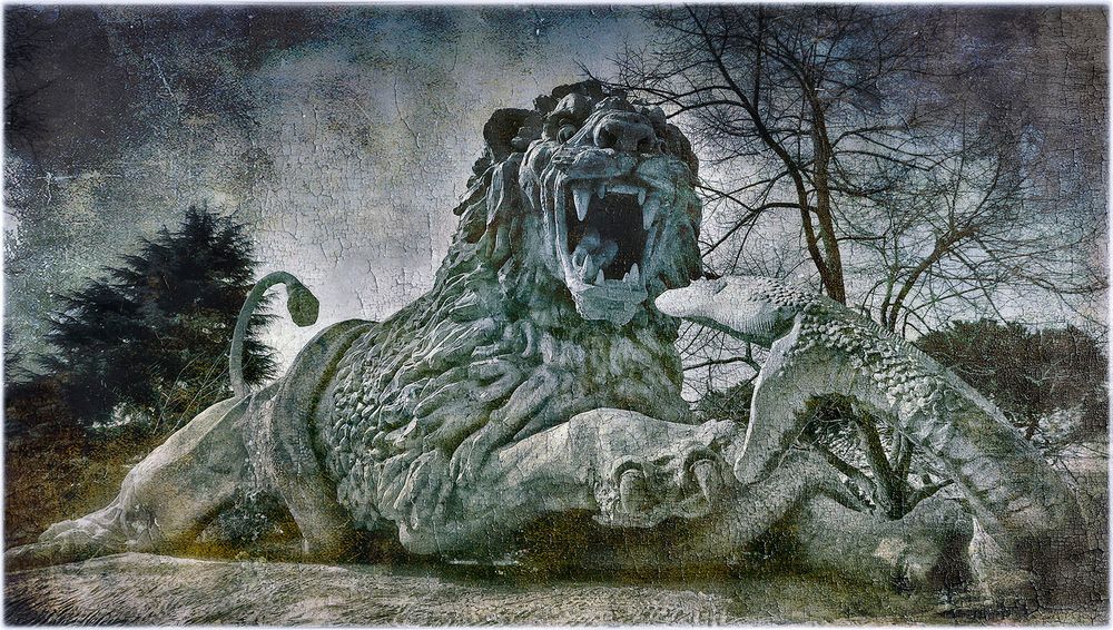 il leone e la serpe Foto % Immagini| digital editing, natura morta ...