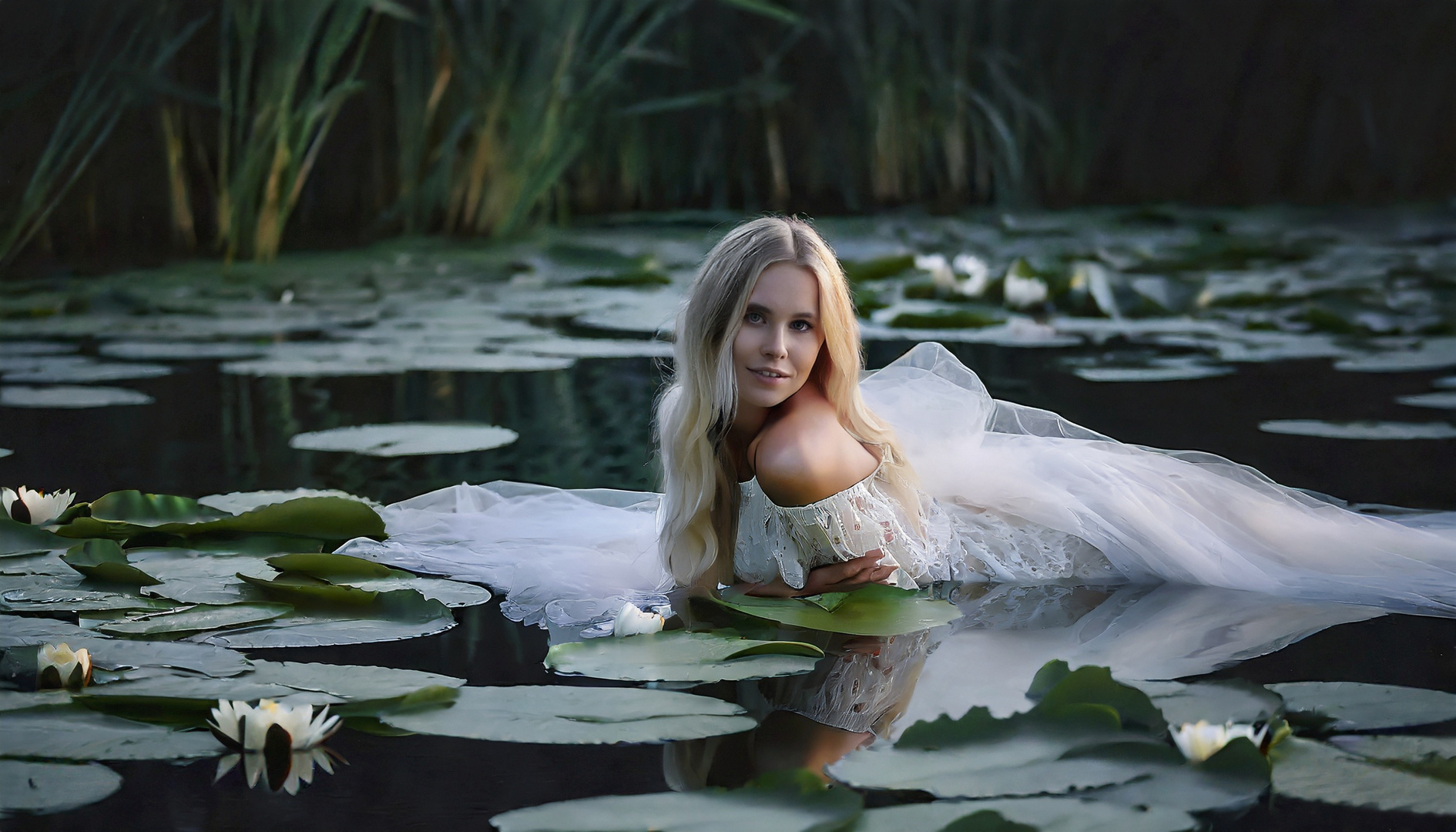 Im Seerosenteich Foto & Bild | ki - menschen, ki - portraits, ki-portraits Bilder auf fotocommunity