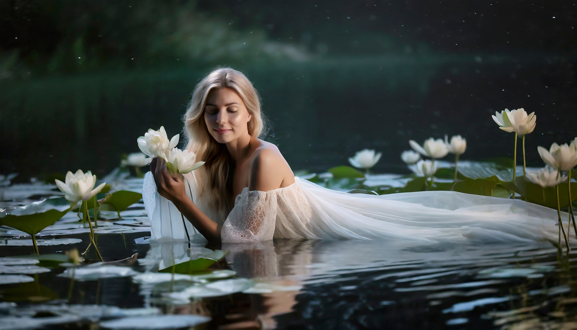 Im Seerosenteich Foto & Bild | ki - menschen, ki - portraits, ki-portraits Bilder auf fotocommunity