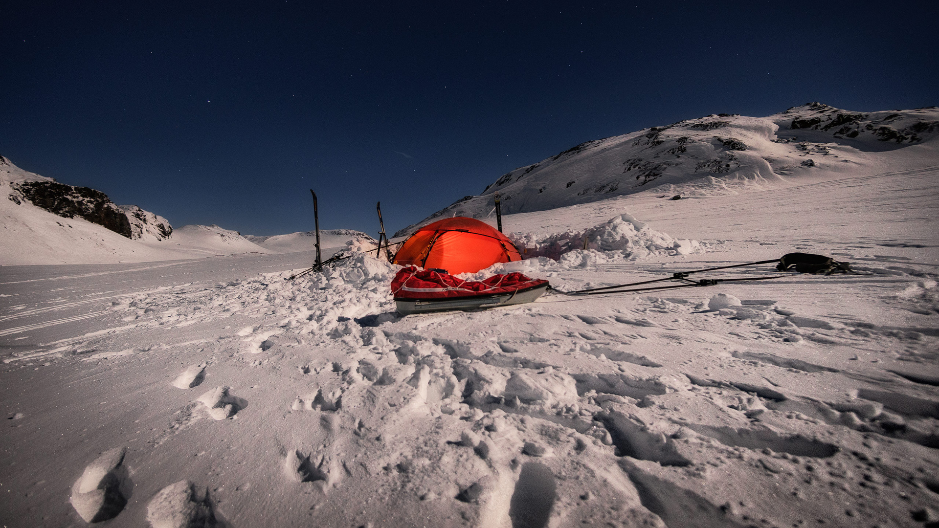in arktischer Winternacht Foto & Bild | zelt, nachtaufnahme, berge ...