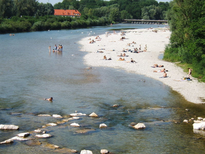 Isarstrand Foto & Bild | deutschland, europe, bayern Bilder auf ...