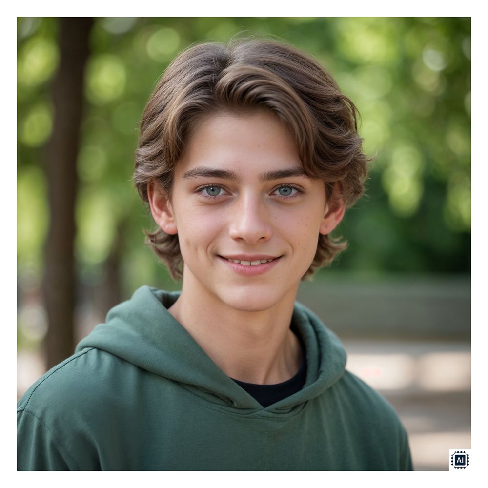 Junge mit grau-grünen Augen Foto & Bild | ki - menschen, ki - portraits, digitalpainting Bilder ...