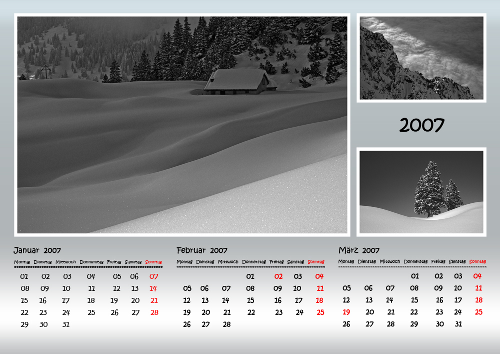 Kalender 2007, Quartal 1 Foto & Bild | fotokunst, monochrome fine art ...