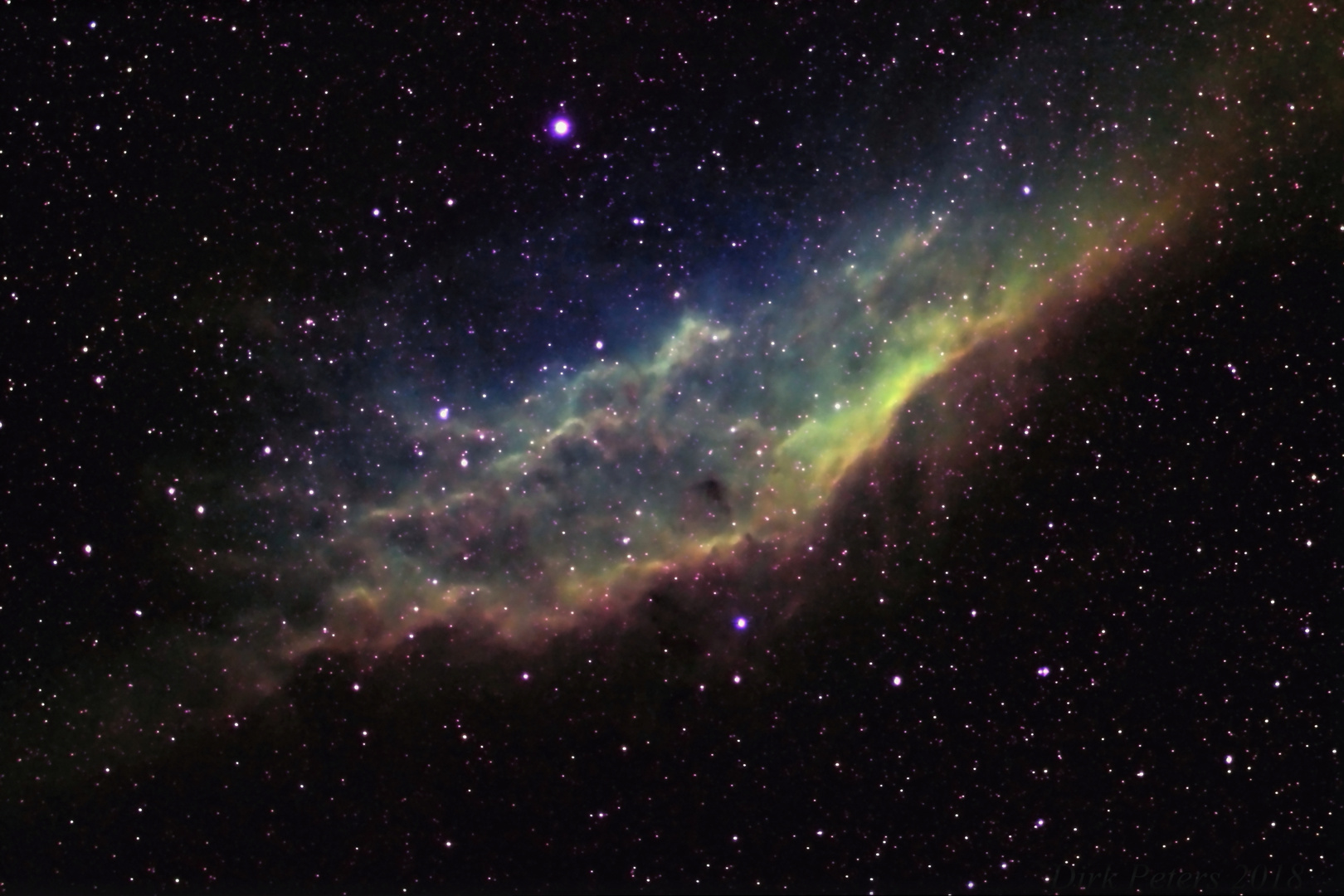 Kalifornien-Nebel (NGC 1499) im Sternbild Perseus mit (modifizierter ...