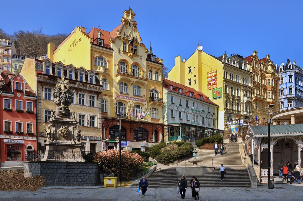 Karlsbad (Karlovy Vary), Brunnen am Schlossbad Foto & Bild | kurort ...