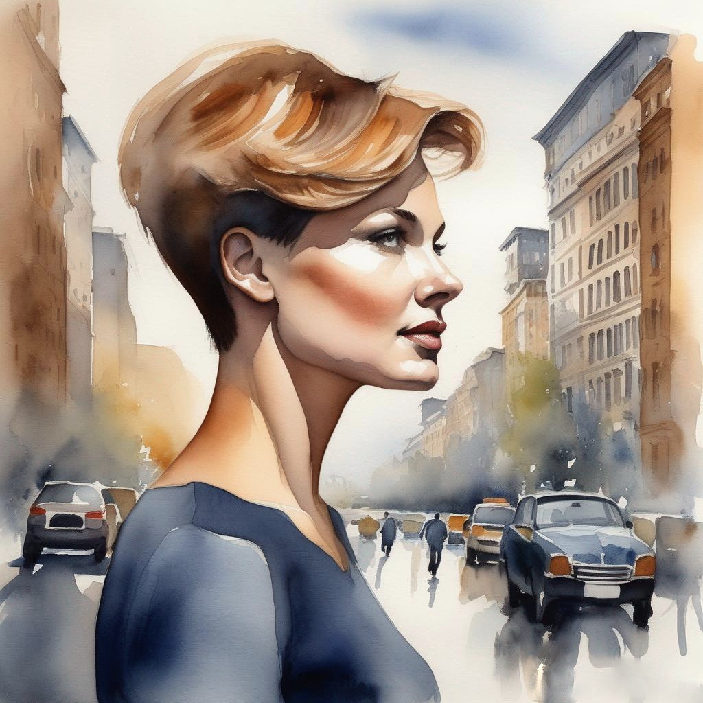 Ki generierte Illustration Foto & Bild | street, wasser, frau Bilder auf fotocommunity