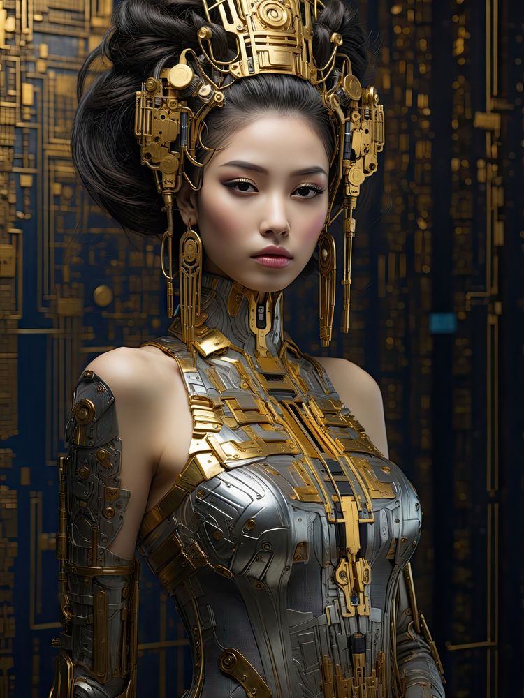 (KI) Roboter Geisha Foto & Bild | woman, portrait, kunst Bilder auf ...