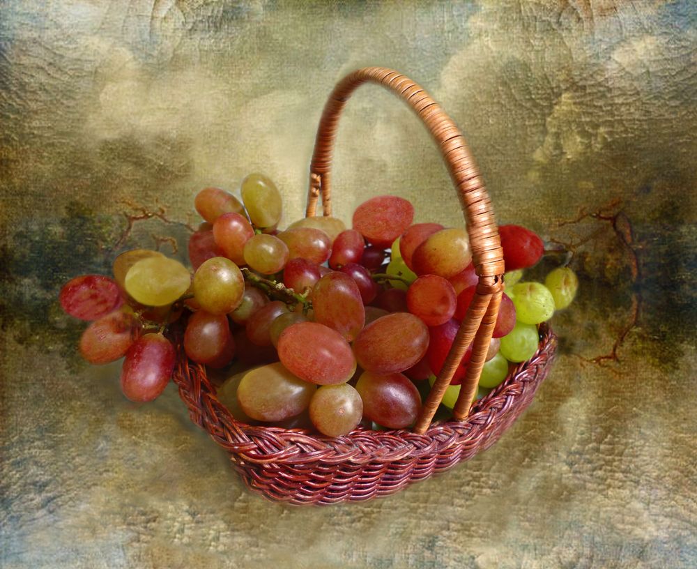 Korb mit Weintrauben Foto & Bild | stillleben , natur, macro Bilder auf ...