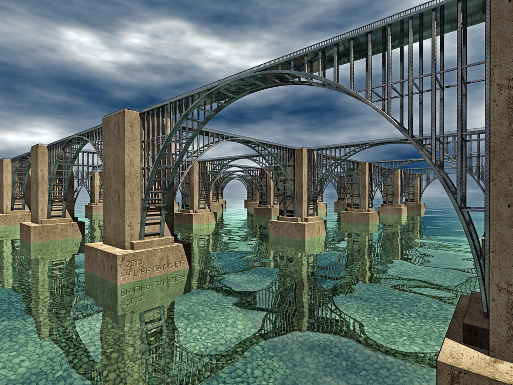 Kreuzende Brücken 2 / Crossing Bridges 2 Foto & Bild | rendering, landschaftsrendering, wasser ...