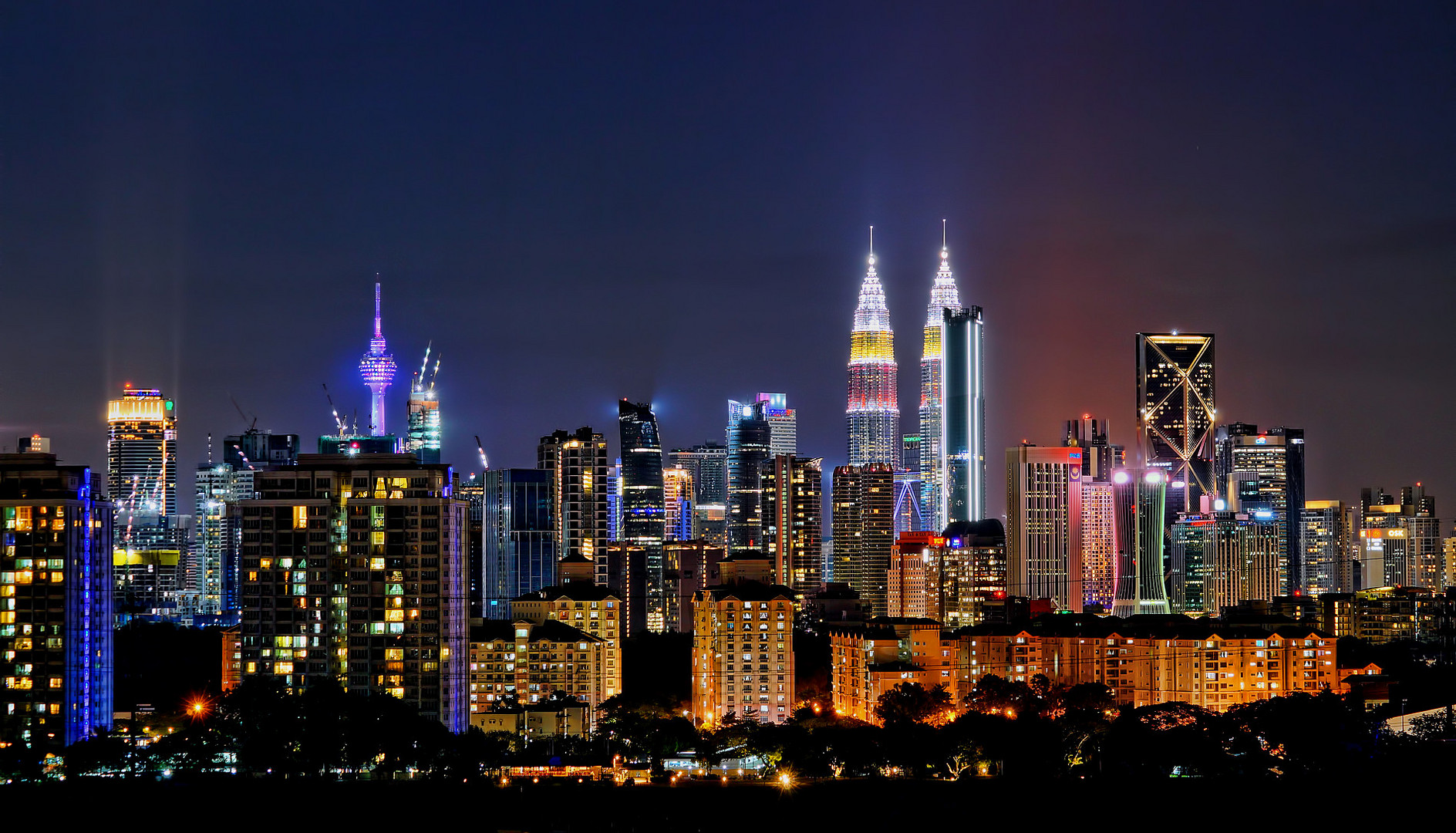 Night Building Panorama