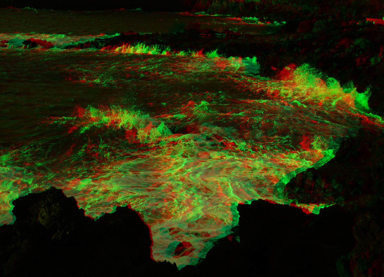 La Palma Tosende Wellen (3D-Ana) Foto & Bild | stereoskopische ...