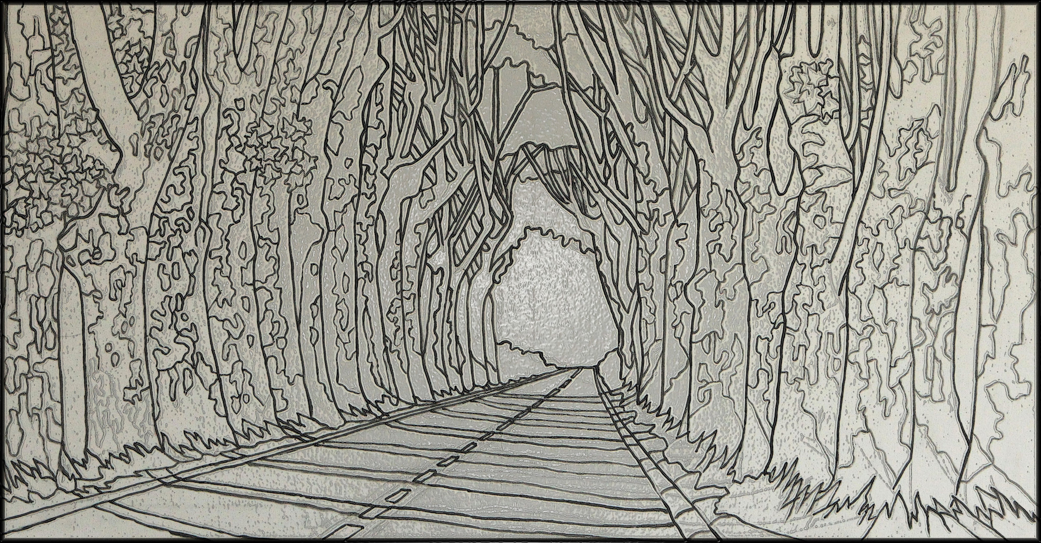 LA ROUTE DE BEZIERS ESQUISSE NOIR D'IVOIRE FACON VITRAIL ORIGINAL JPEG ...