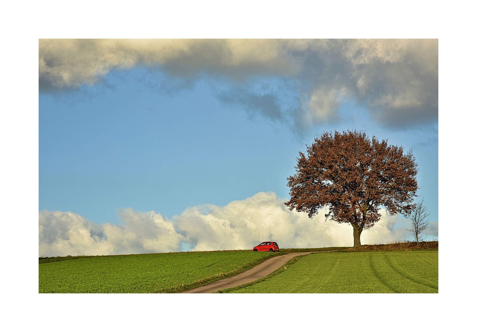 Landschaft mit rotem Auto Foto & Bild | landschaft, jahreszeiten ...